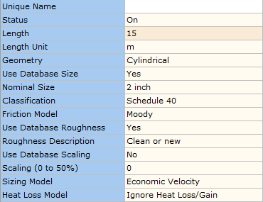 FluidFlow Equipment Sizing